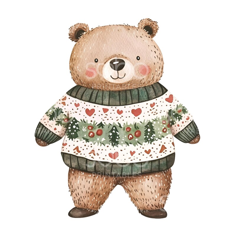 15 Christmas Woodland Animals Clipart, Bear, Fox, Deer, Cute Woodland ...