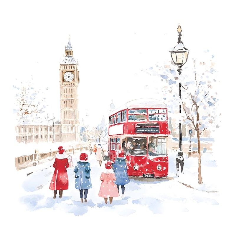 25 Christmas in London Clipart, Winter London, Cute London Travel ...