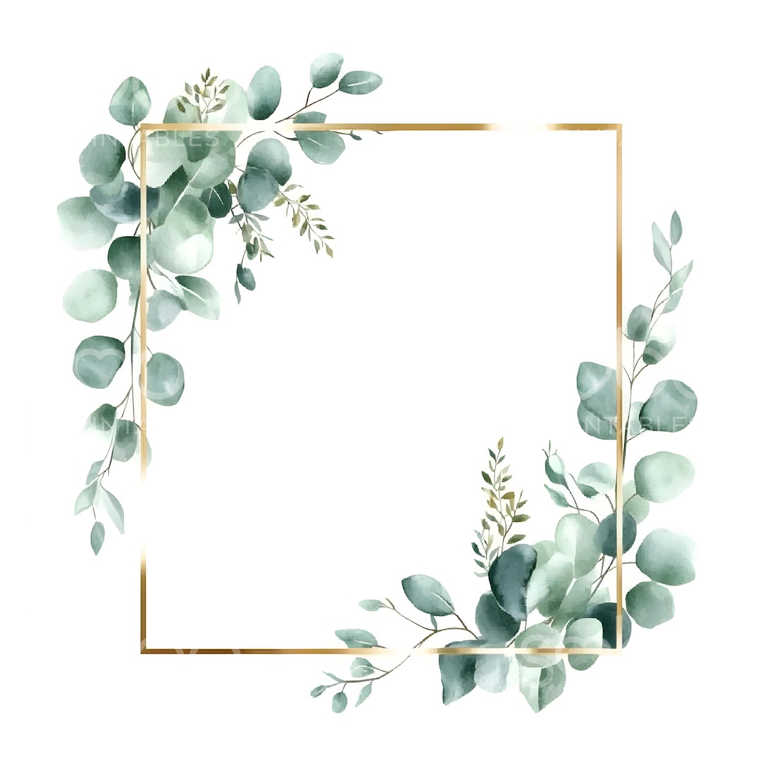 28 Eucalyptus Square Frames Clipart, Eucalyptus Frame, Greenery Clipart ...