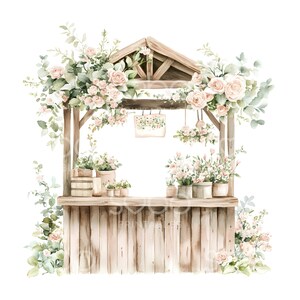 25 Floral Stalls Clipart, Spring Flower Market, High Quality Jpgs ...