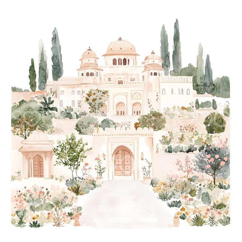 25 Cute Indian Palace Clipart, Royal Palace, India Travel Art ...