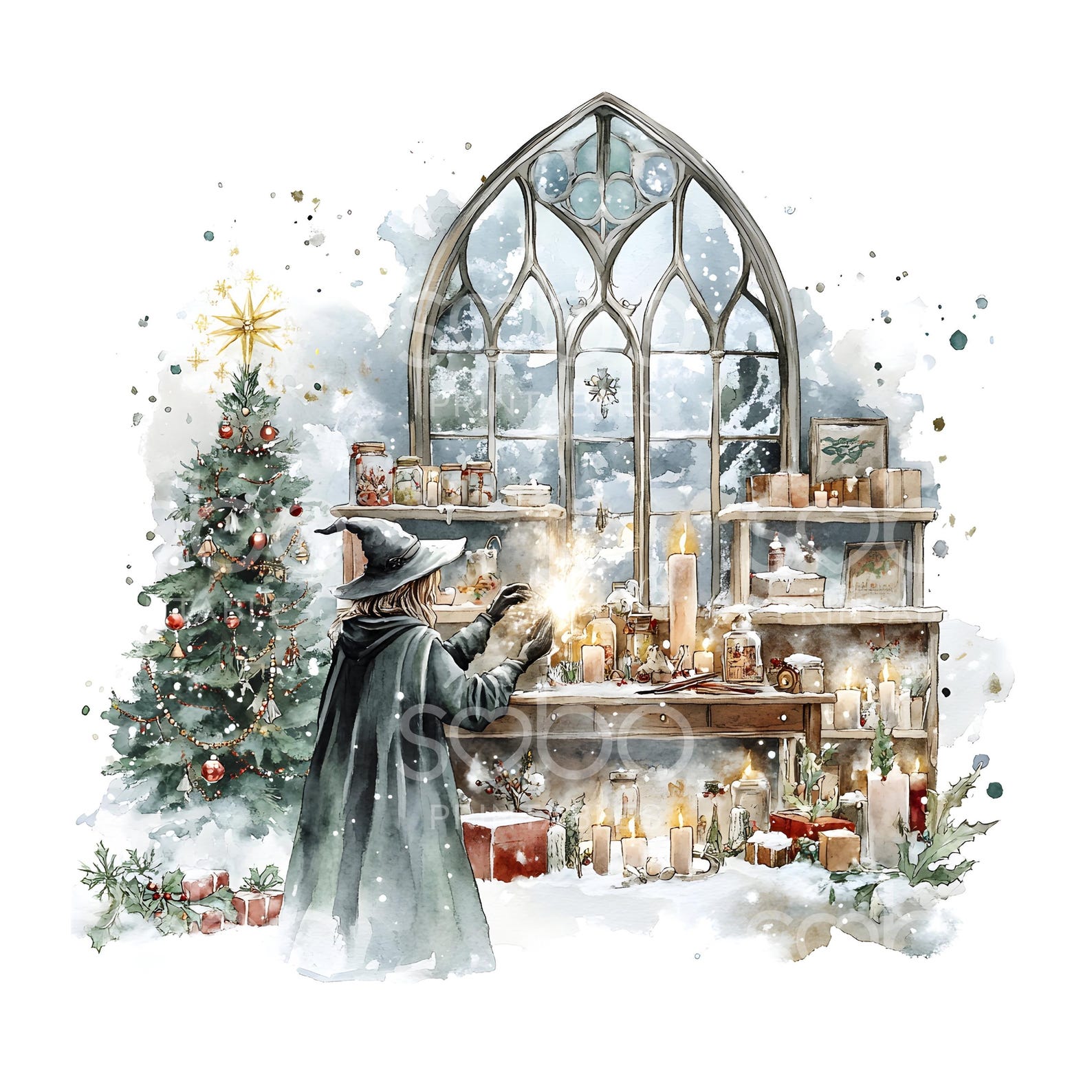 28 Wizard Workshop Clipart, Fantasy Art, Magical Christmas Workshop ...