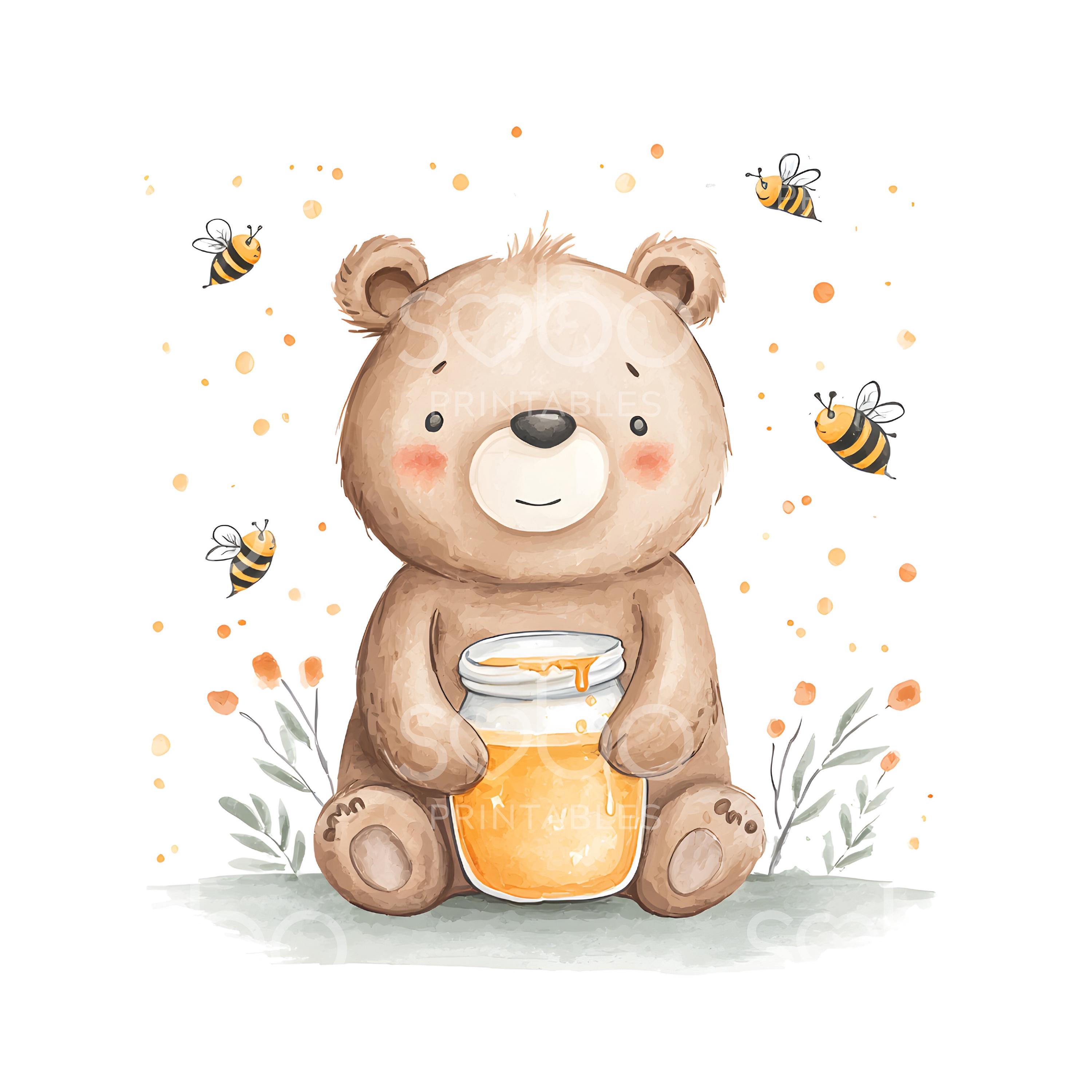 20 Honey Pot Bear Clipart, Bear With Honey Pot, Gift Kids, Cartoon Bear ...