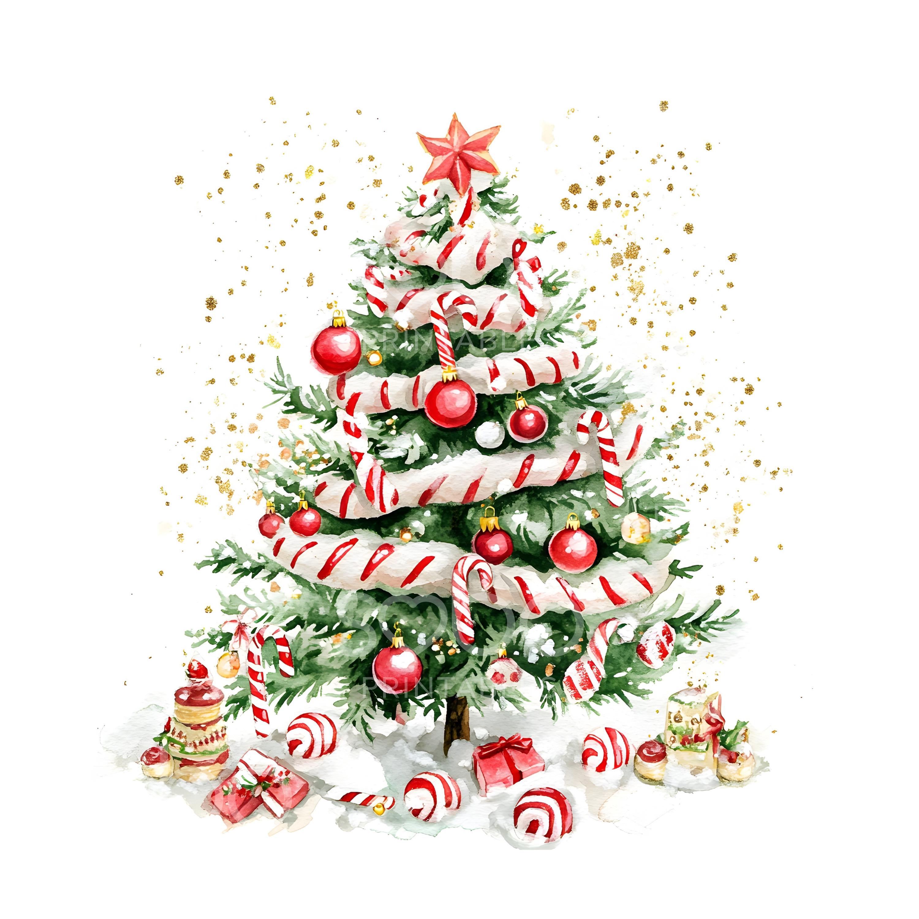26 Candy Cane Xmas Tree Clipart, Candy Christmas Tree Clipart, Winter ...