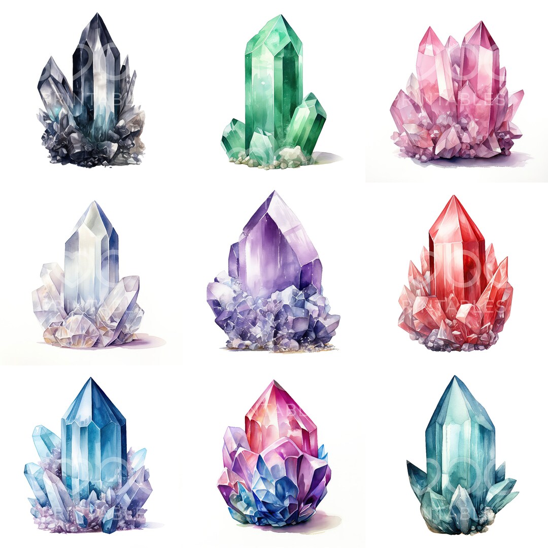 Magic Crystals Clipart - 10 High Quality Jpgs, Digital Planner, Junk ...