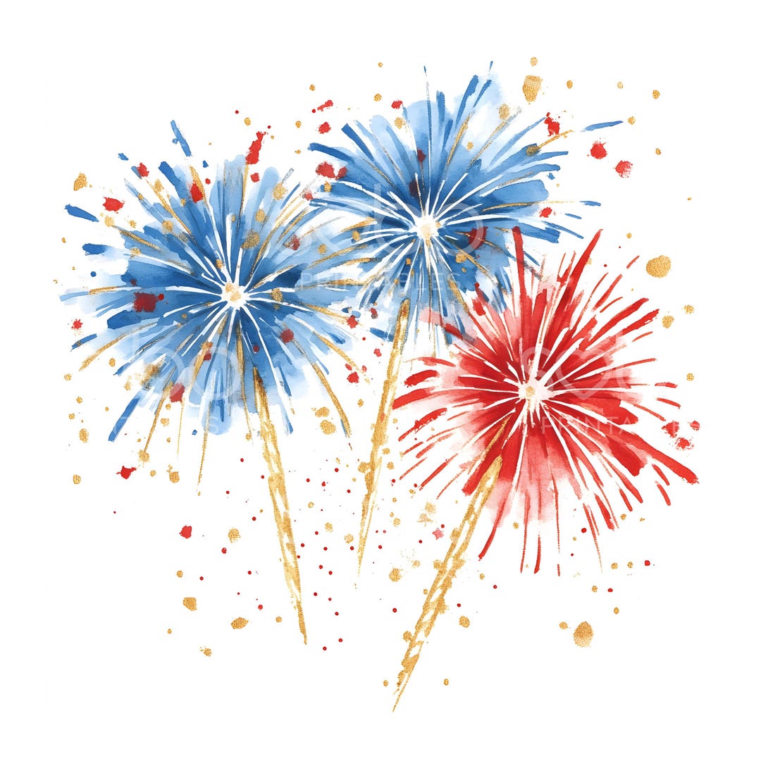 29 Patriotic Firecrackers Clipart, 4th of July, Glitter Fireworks, High ...