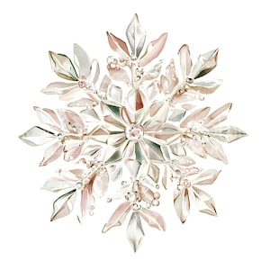 21 Boho Snowflake Clipart, Boho Xmas, Christmas Print, Watercolor ...