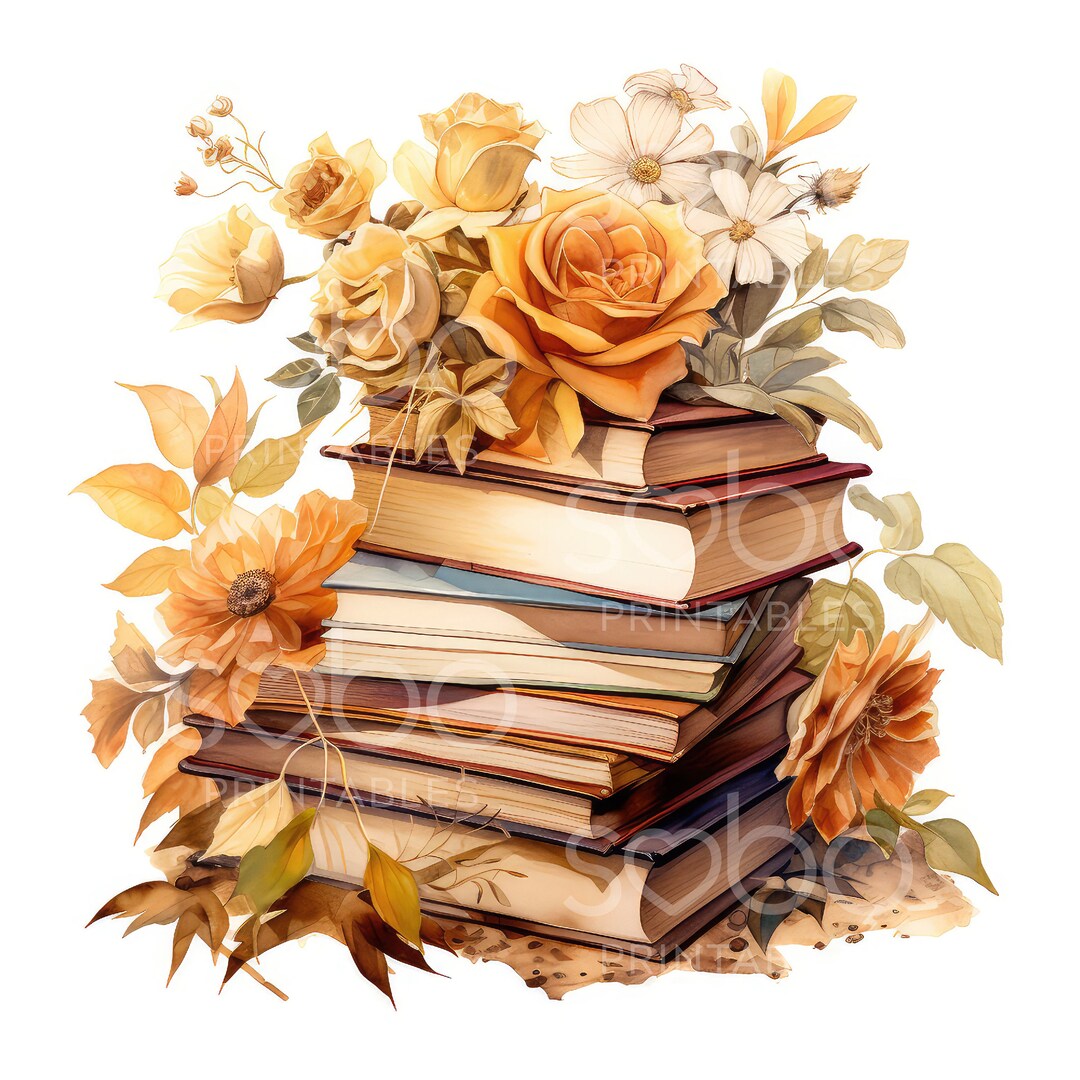 Stack of Autumn Books Clipart 10 High Quality Jpgs Digital - Etsy
