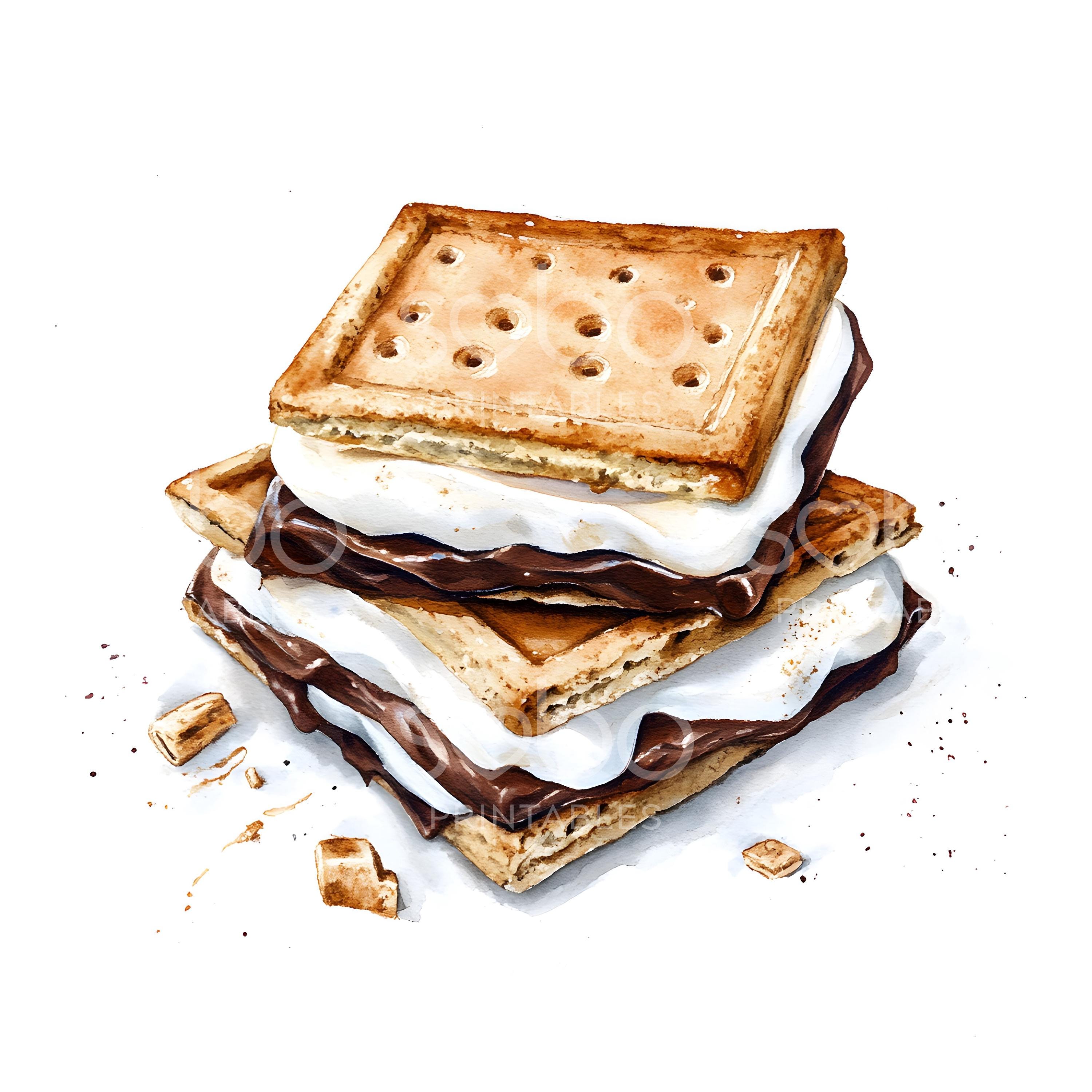 20 Tasty S'mores Clipart, Camping S'more Dessert, Campfire Food ...
