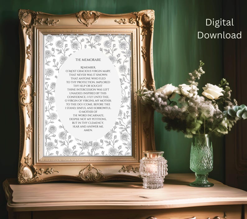The Memorare Prayer Art Print - Etsy