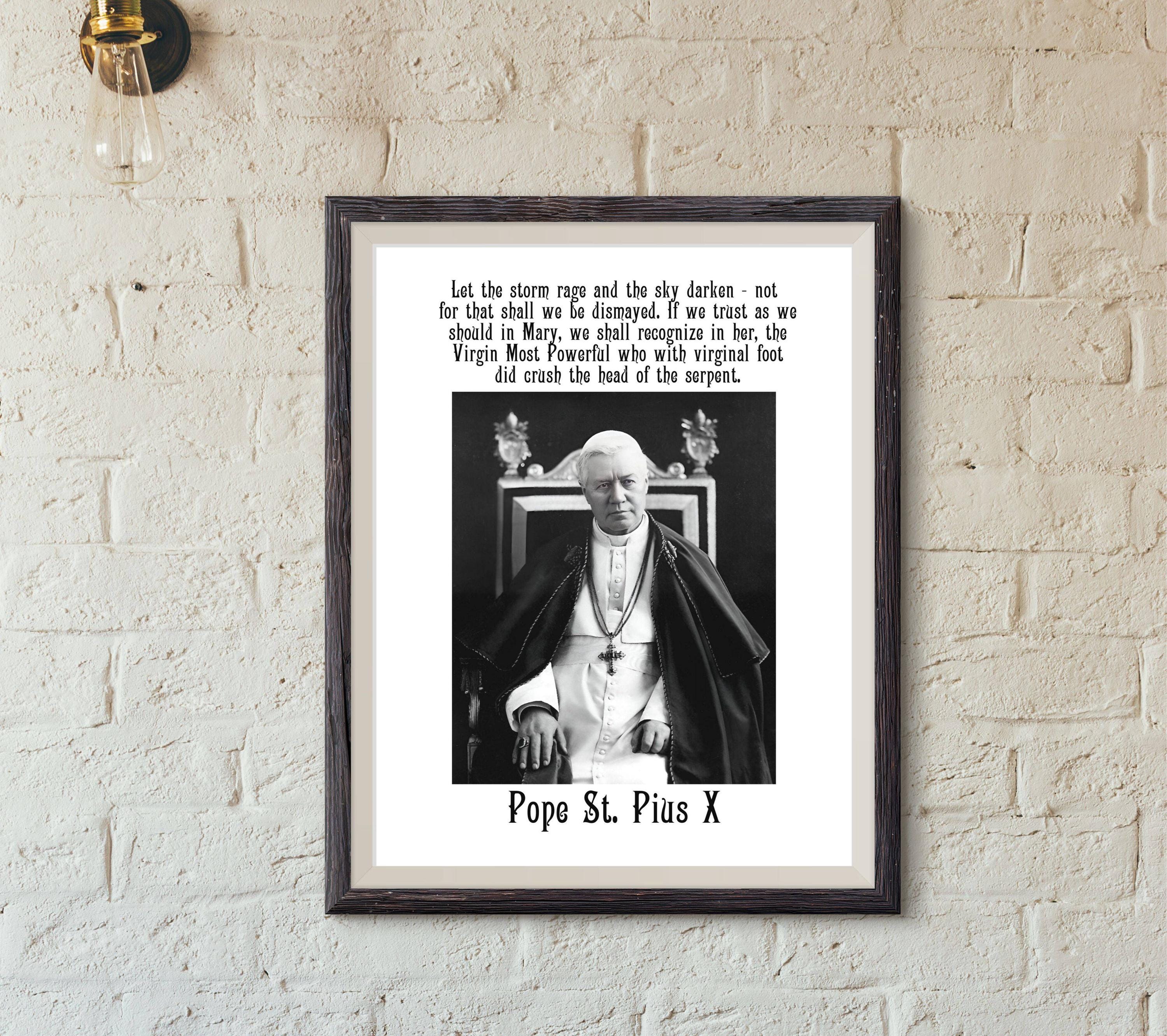 Pope St. Pius X High Resolution Vintage Photo With Virgin Mary Quote ...