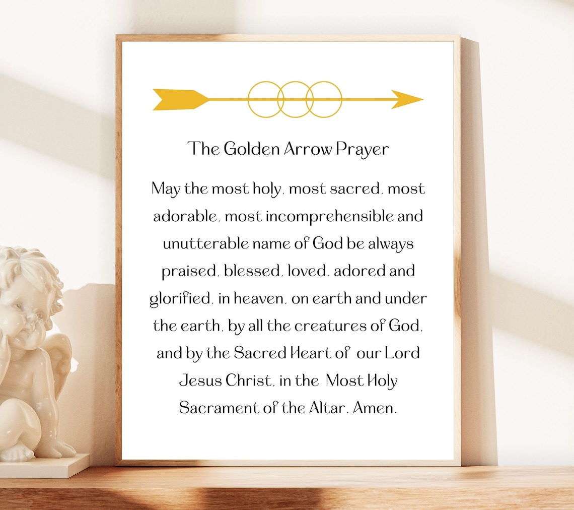 Golden Arrow Prayer Printable Holy Name of Jesus Reparation - Etsy Canada