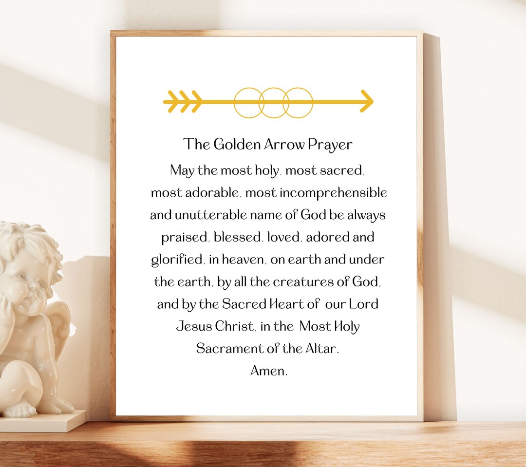 Golden Arrow Prayer Printable, Holy Name of Jesus Reparation Prayer ...