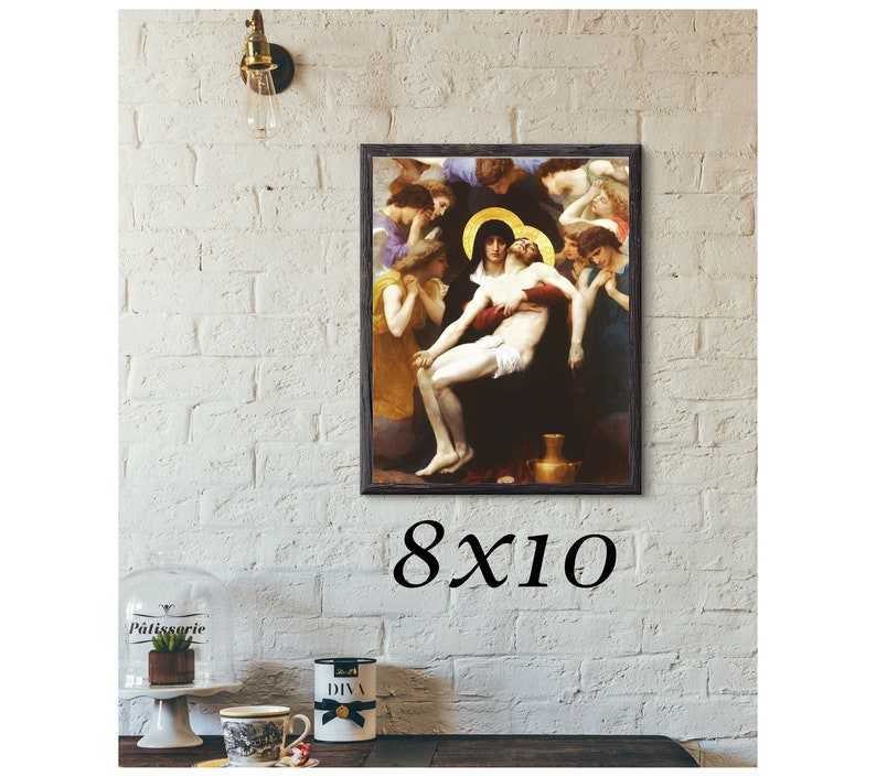 The Pieta Printable Art, Virgin Mary and Jesus Christ Vintage Painting ...