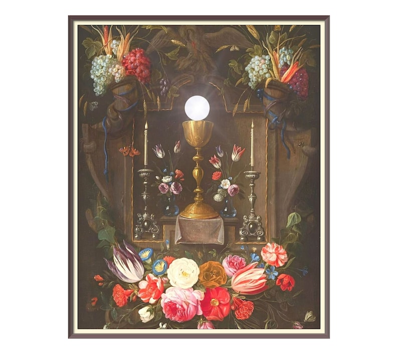 The Eucharist Altar Niche Vintage Painting Printable Instant Download ...