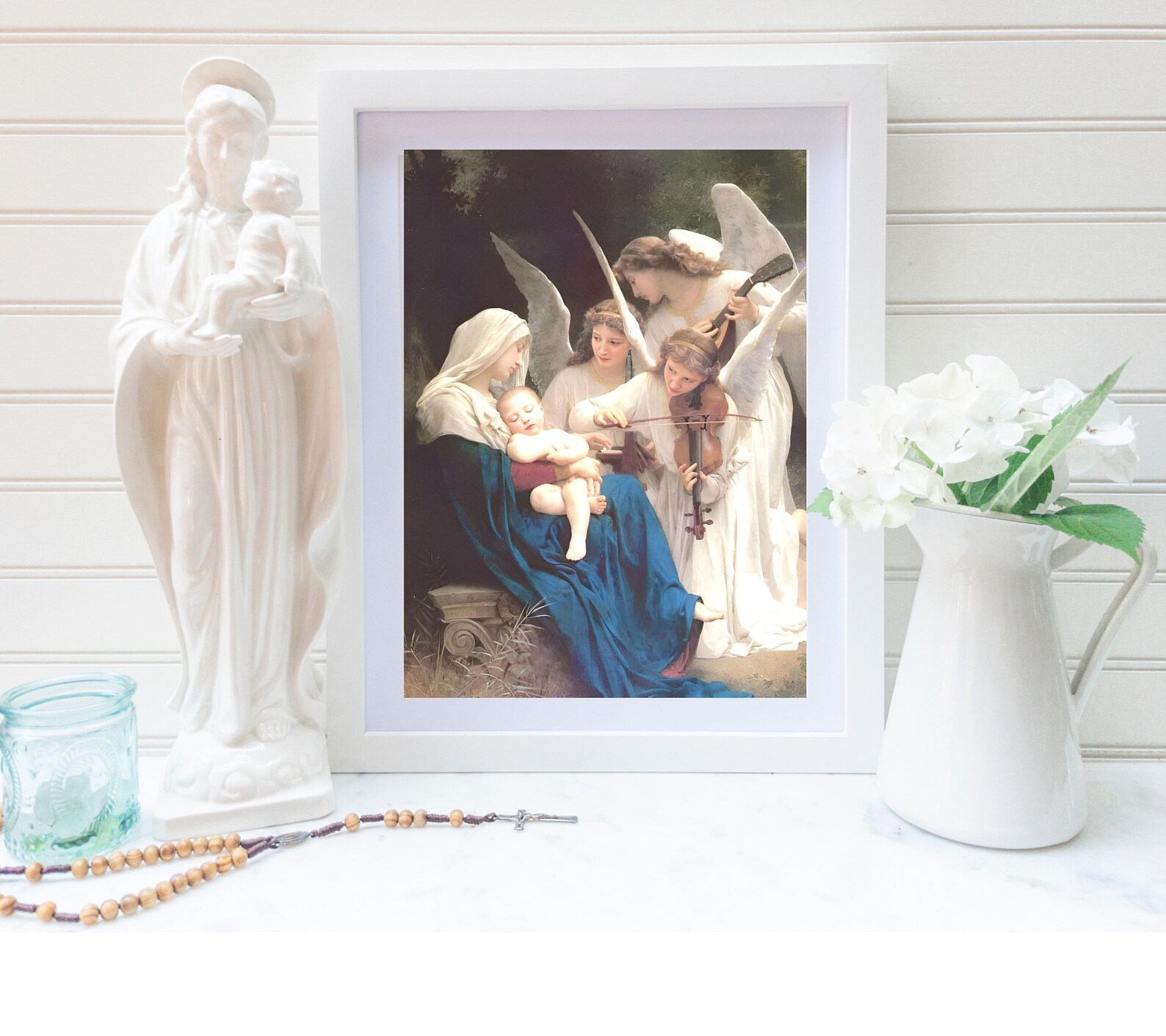 Bouguereau Song of the Angels Vintage Virgin Mary and Child Jesus ...