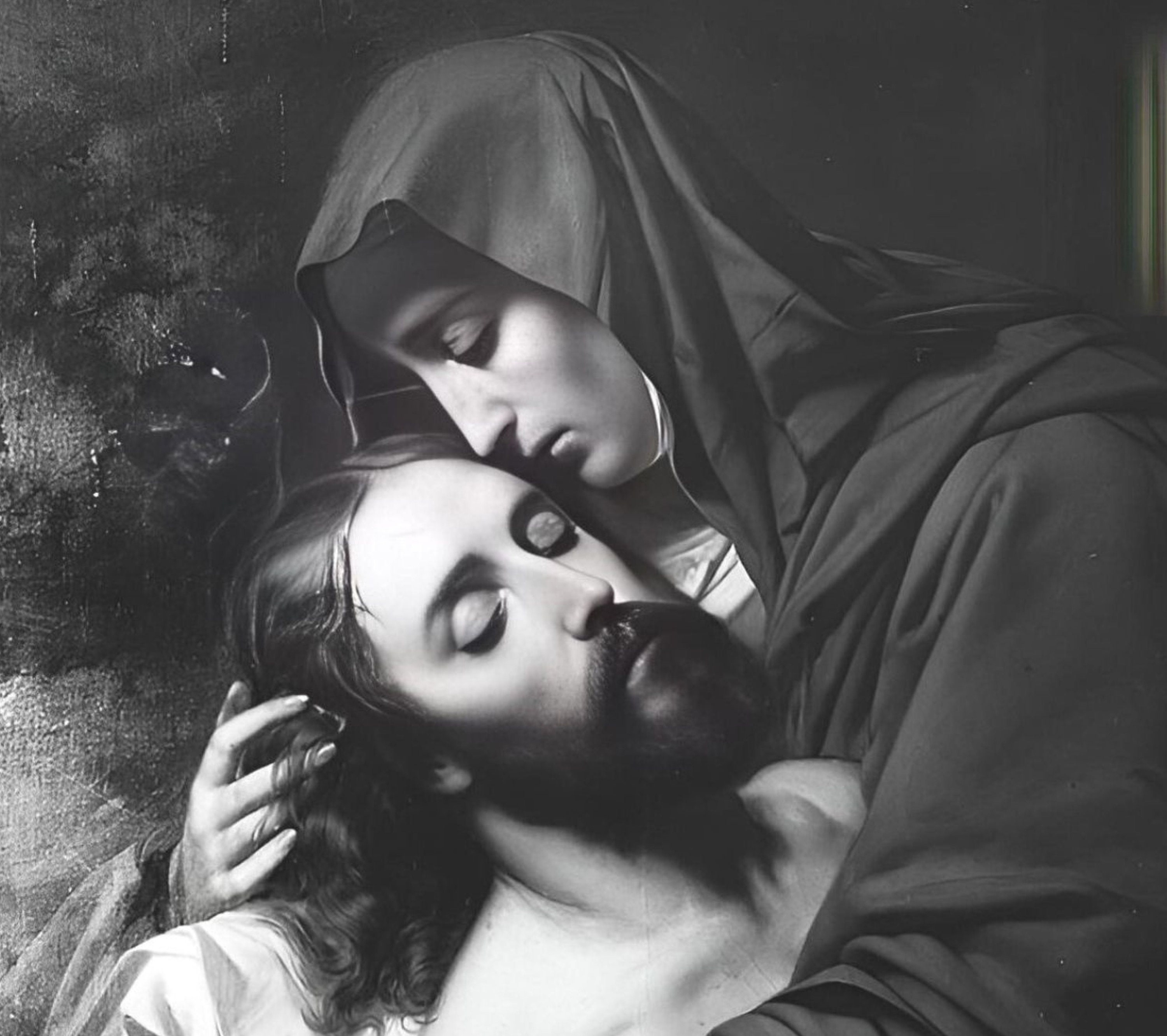 Sorrowful Mother Pieta Vintage Catholic Printable Jesus - Etsy
