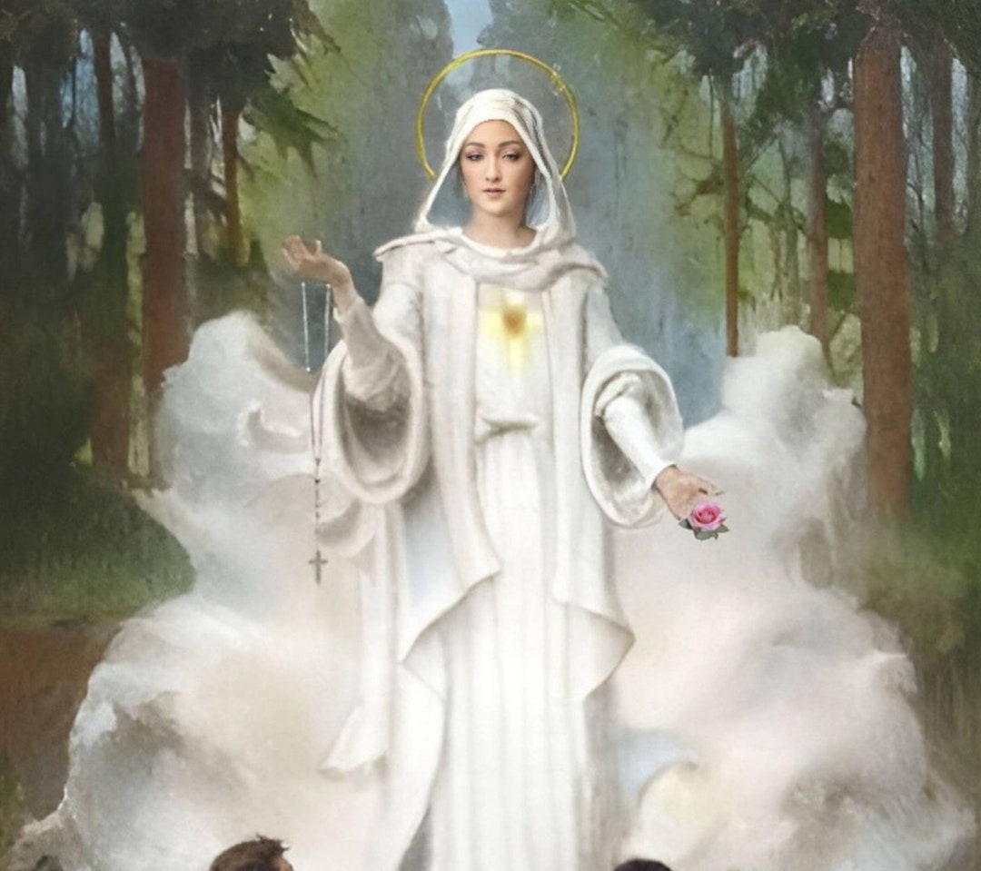 Our Lady of Fatima Vintage Print by Charles Bosseron Chambers, Catholic ...