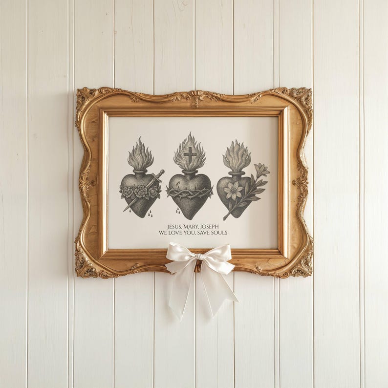 Three Hearts of the Holy Family, Jesus, Mary, Joseph, We Love You, Save ...