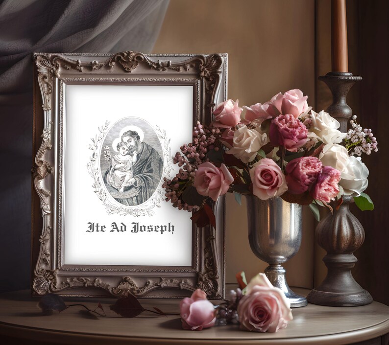 Ite Ad Joseph Go to Joseph With the Child Jesus Graphic Catholic Print ...