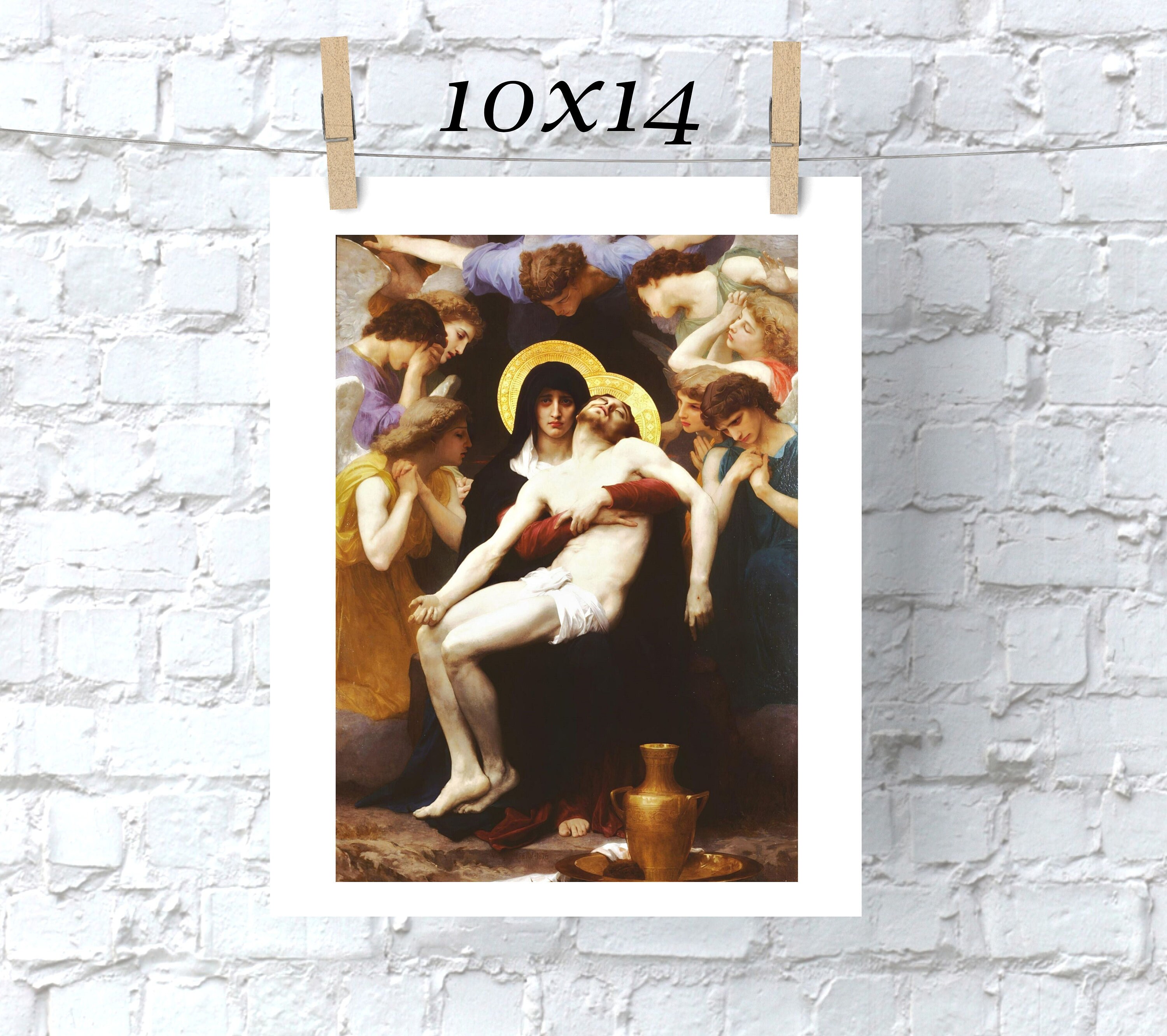 The Pieta Printable Art, Virgin Mary and Jesus Christ Vintage Painting ...
