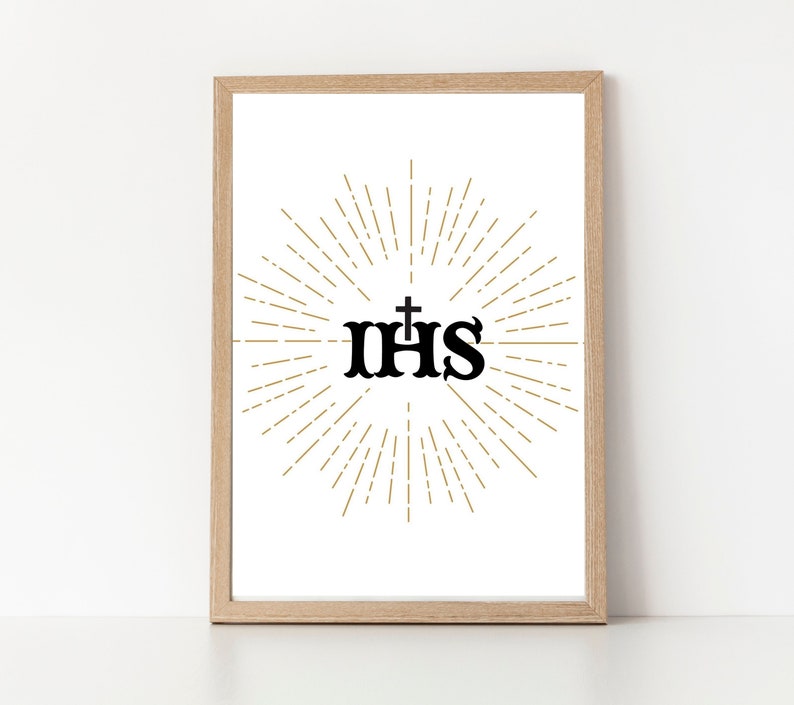 IHS Printable Art Christogram Instant Download Holy Name of - Etsy