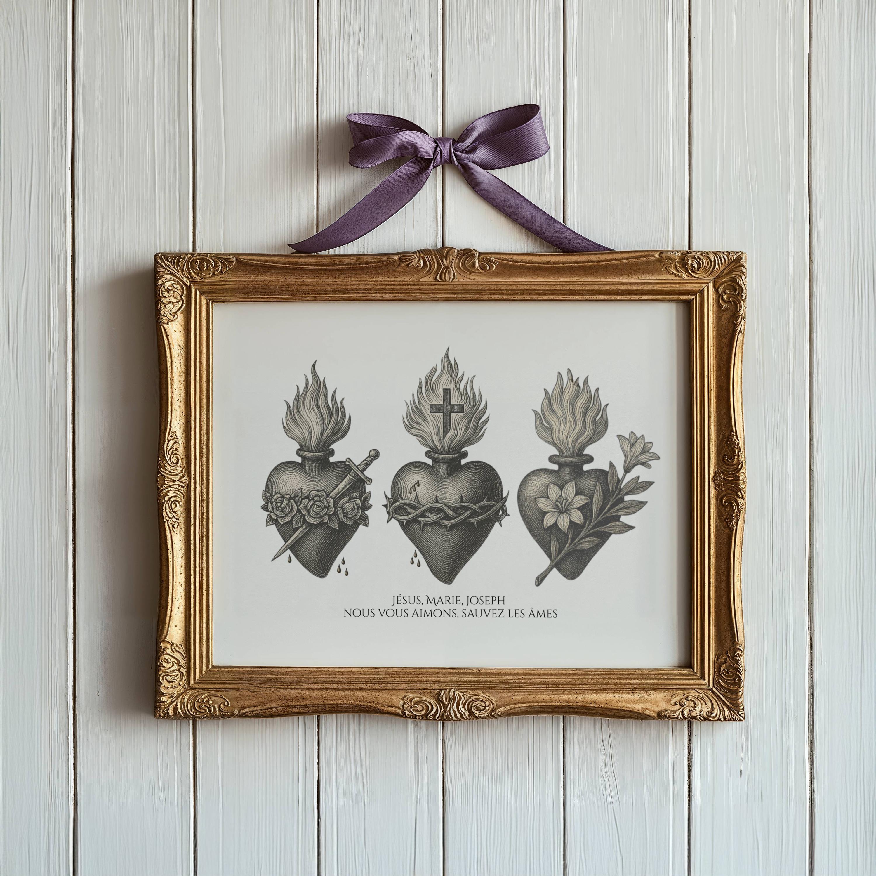 Three Hearts of the Holy Family, Jesus, Mary, Joseph, We Love You, Save ...
