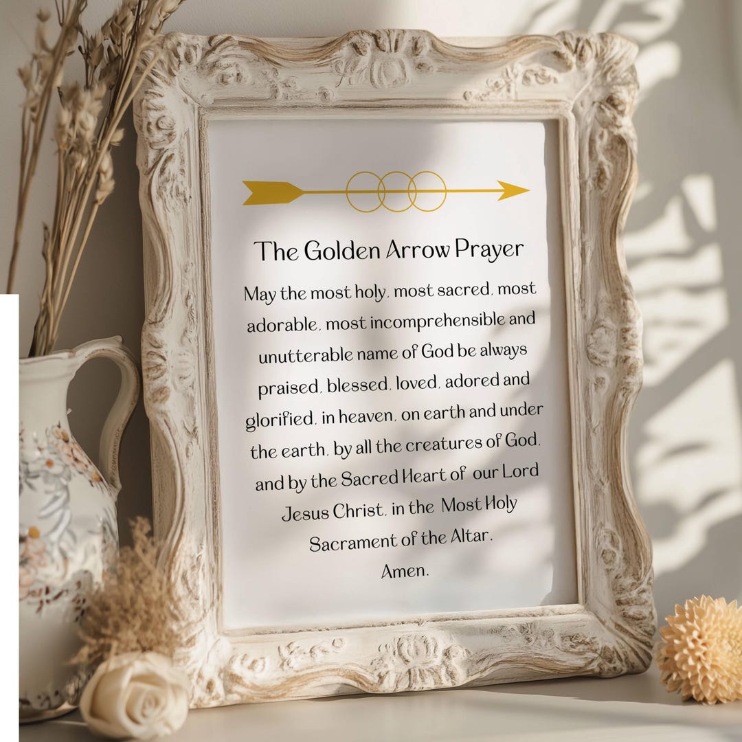 Golden Arrow Prayer Printable in English, Italian, French, Spanish ...