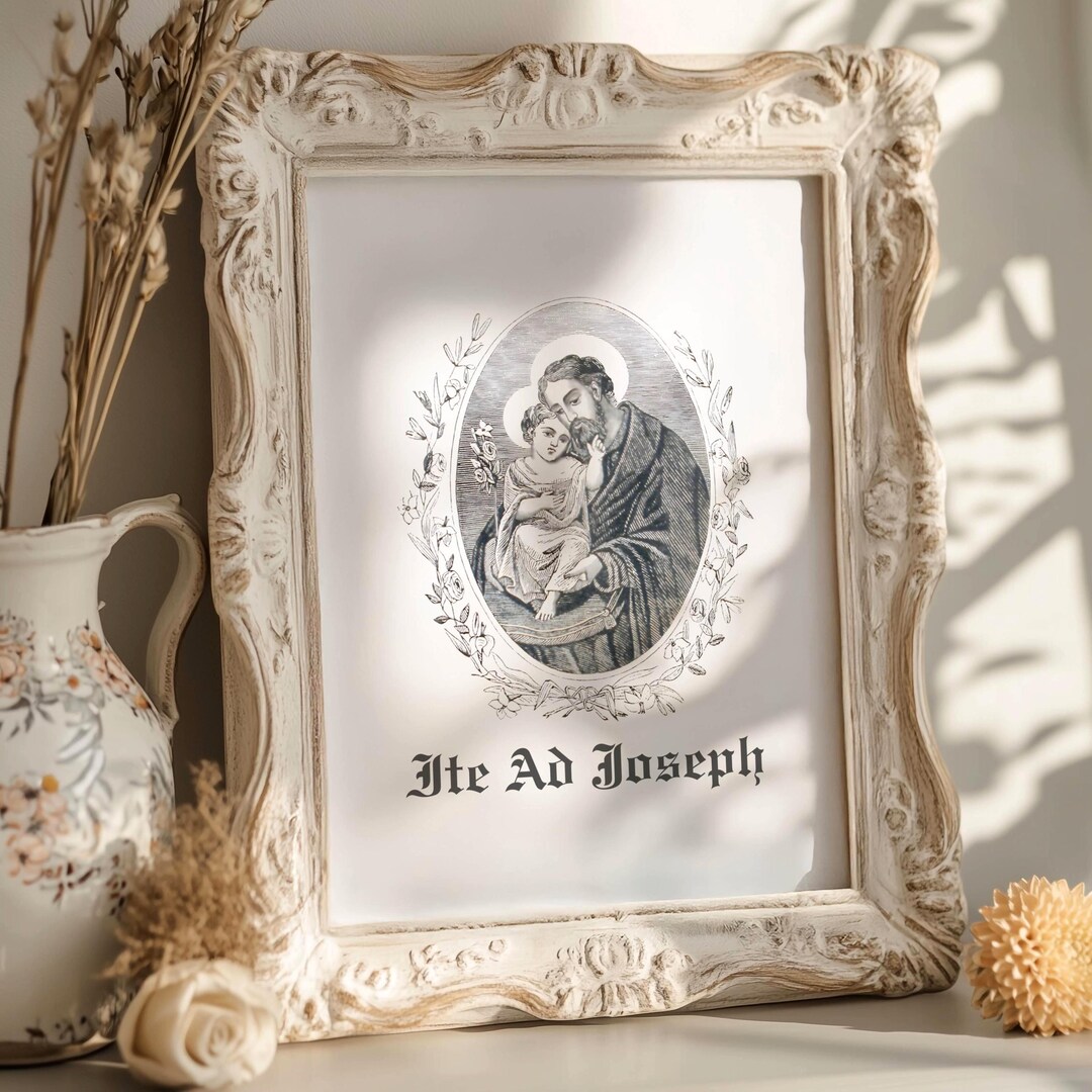 Ite Ad Joseph Go to Joseph With the Child Jesus Graphic Catholic Print ...