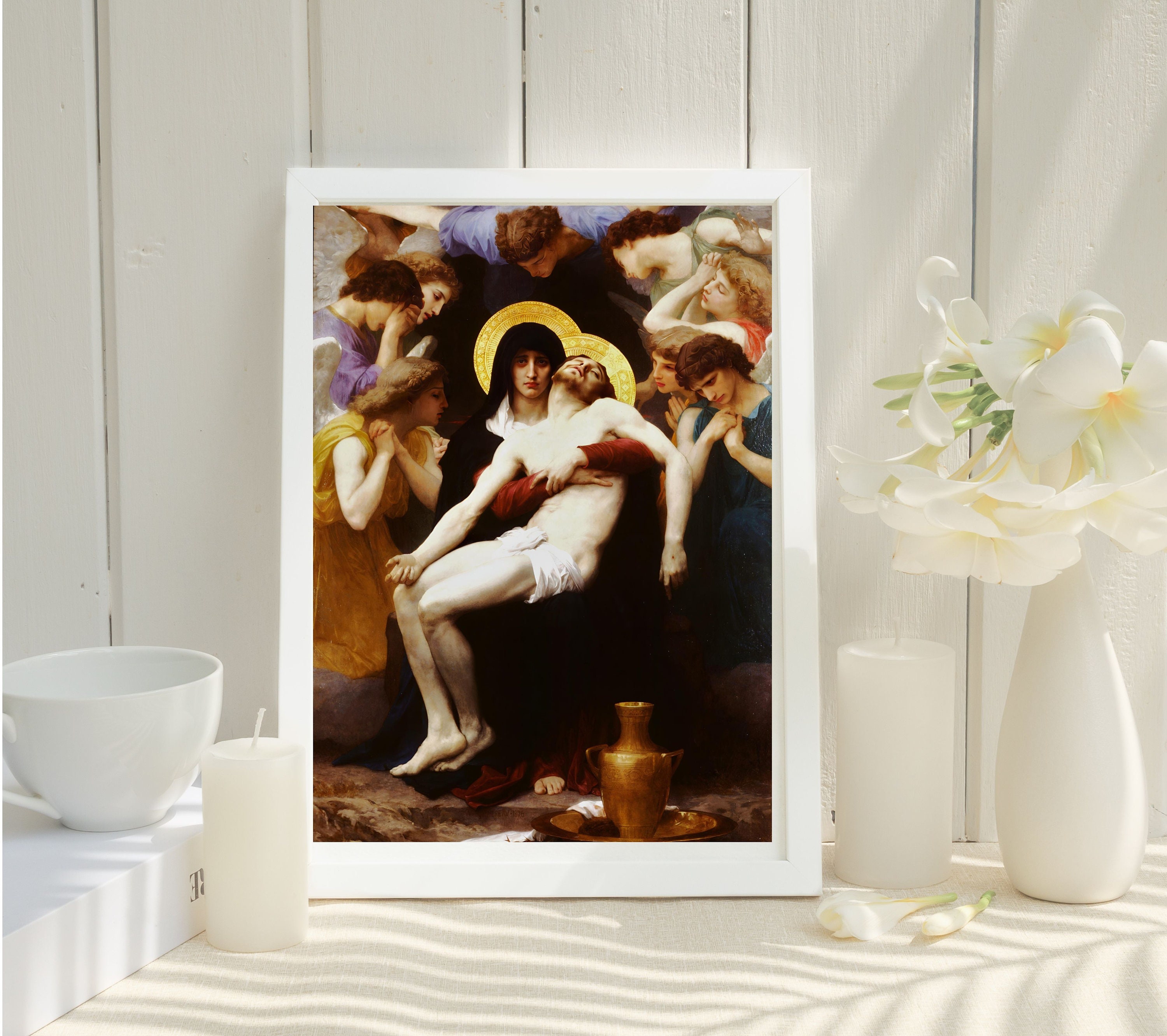 The Pieta Printable Art, Virgin Mary and Jesus Christ Vintage Painting ...