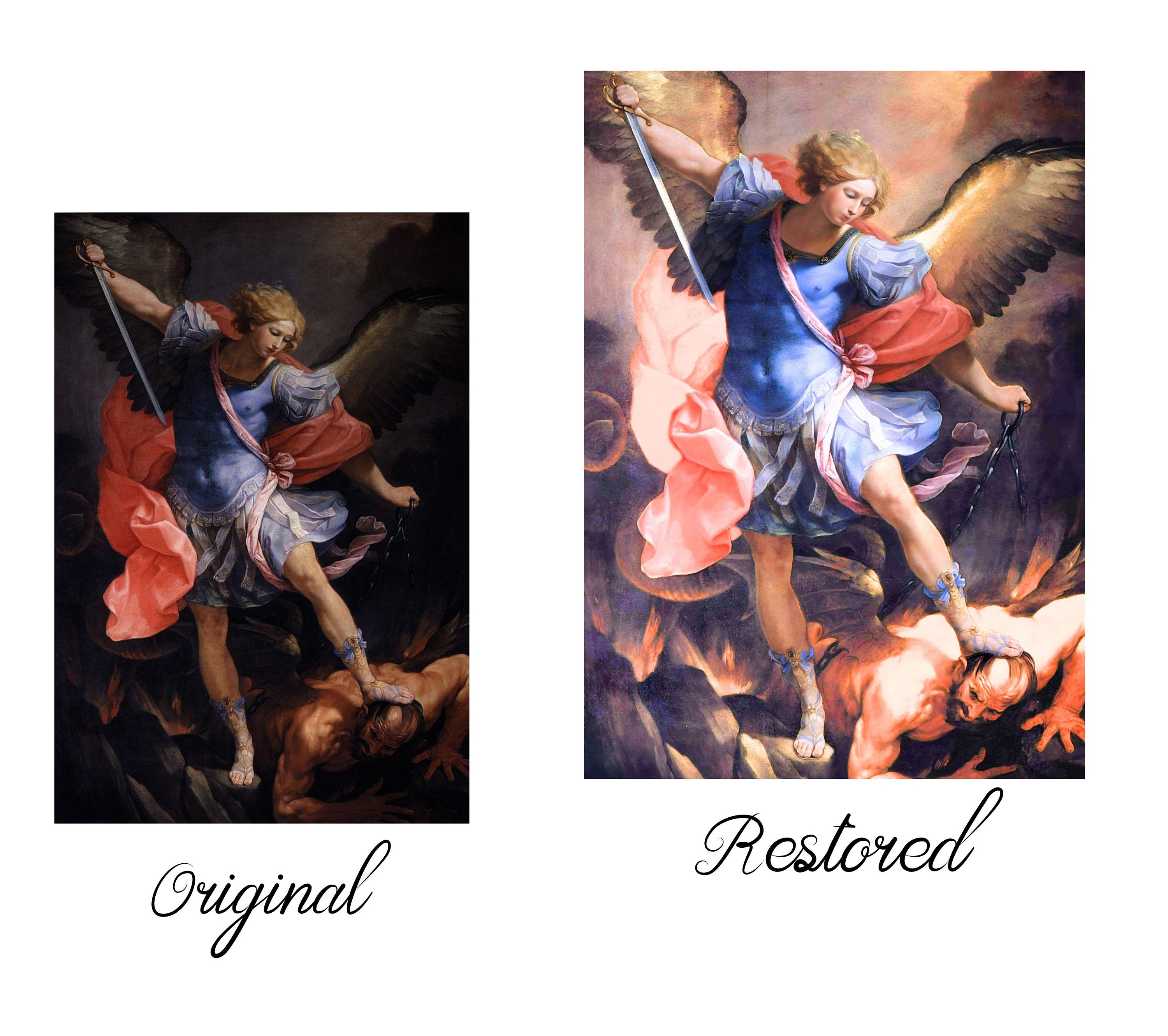 St. Michael the Archangel Vintage Guido Reni Painting Printable Instant ...