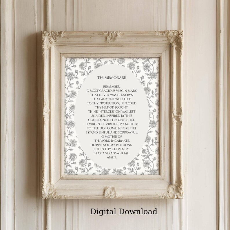 The Memorare Prayer Art Print - Etsy
