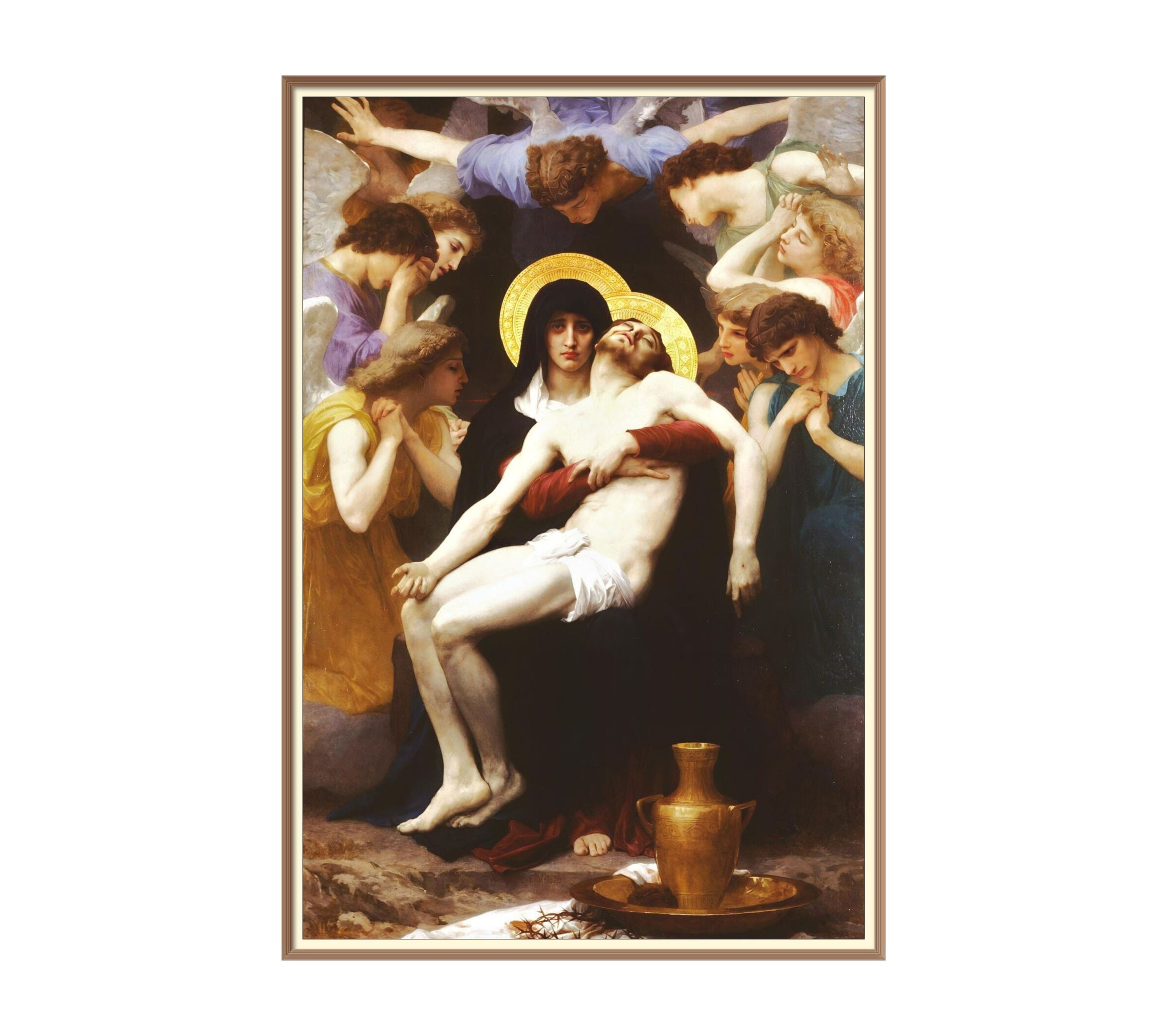 The Pieta Printable Art, Virgin Mary and Jesus Christ Vintage Painting ...