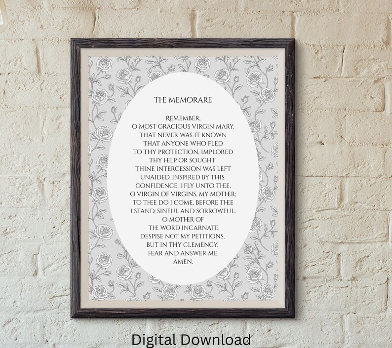 The Memorare Prayer Art Print - Etsy