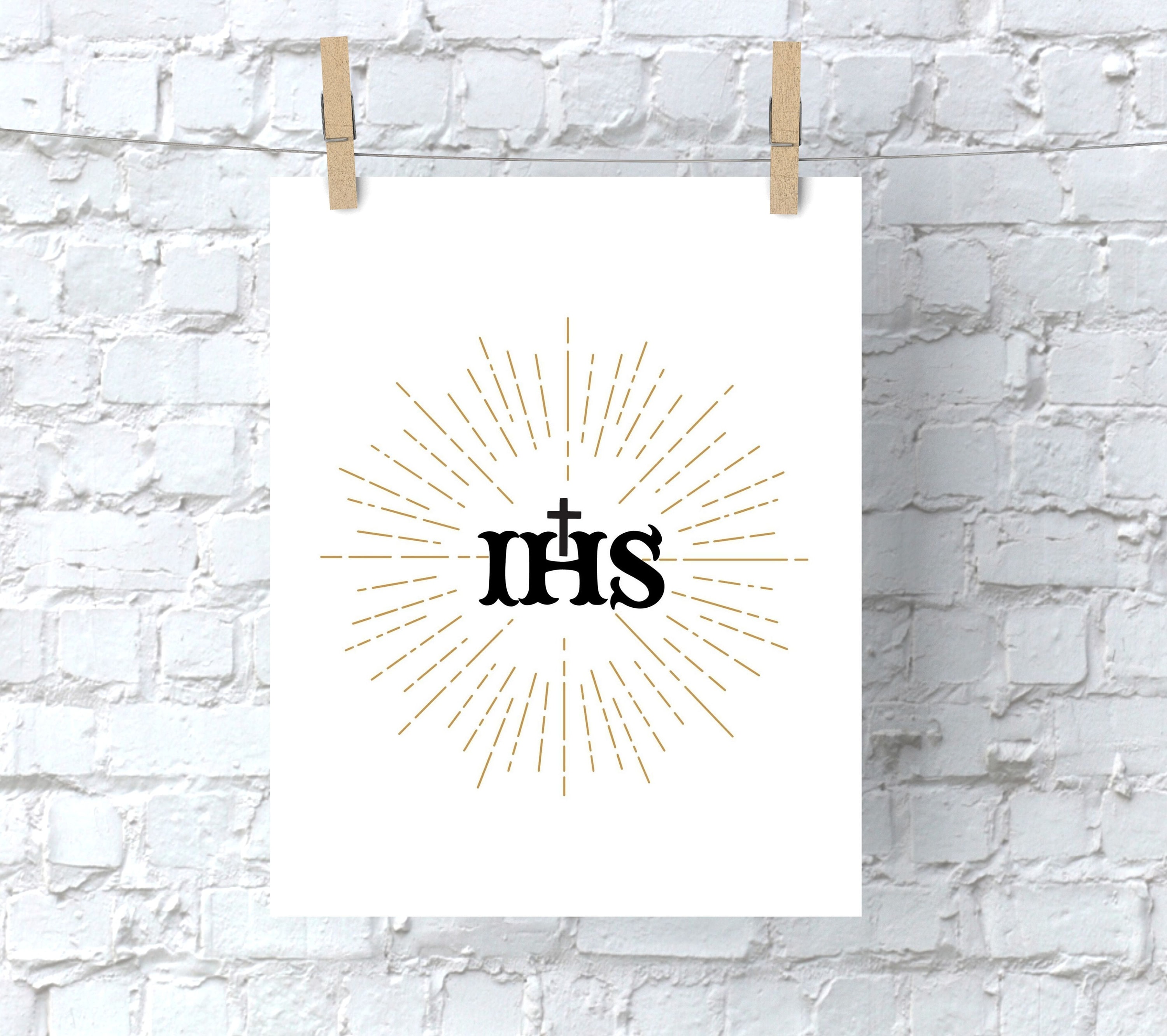 IHS Printable Art, Christogram Instant Download, Holy Name of Jesus ...