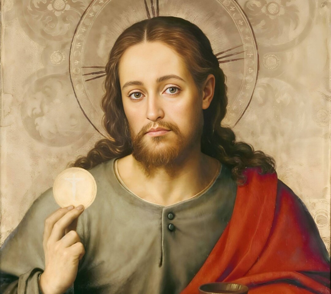 Christ the Savior Vintage Printable With the Eucharist and the Chalice ...