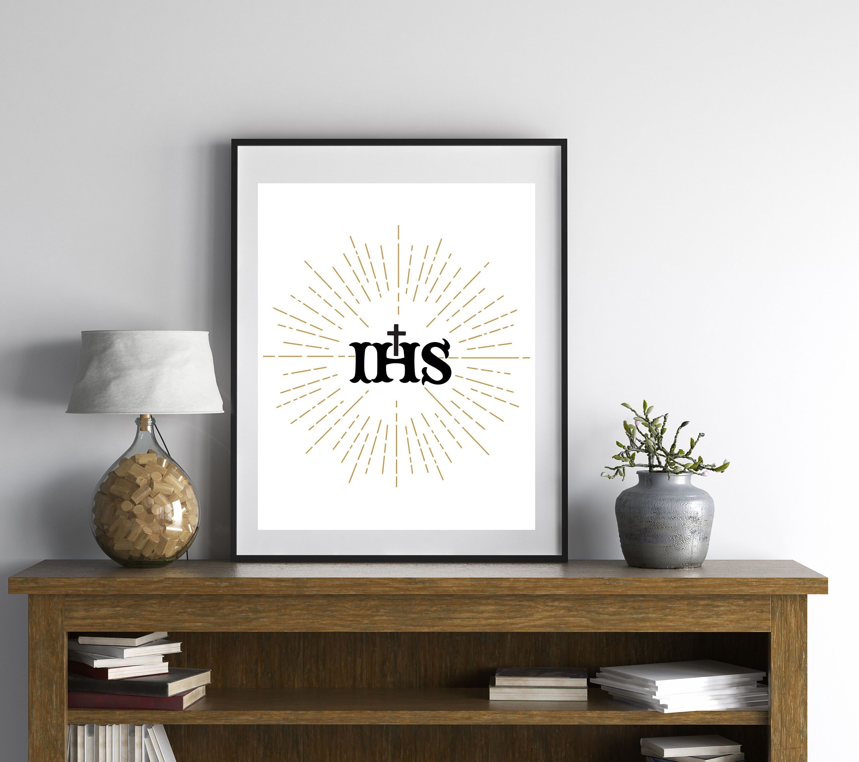 IHS Printable Art Christogram Instant Download Holy Name of - Etsy