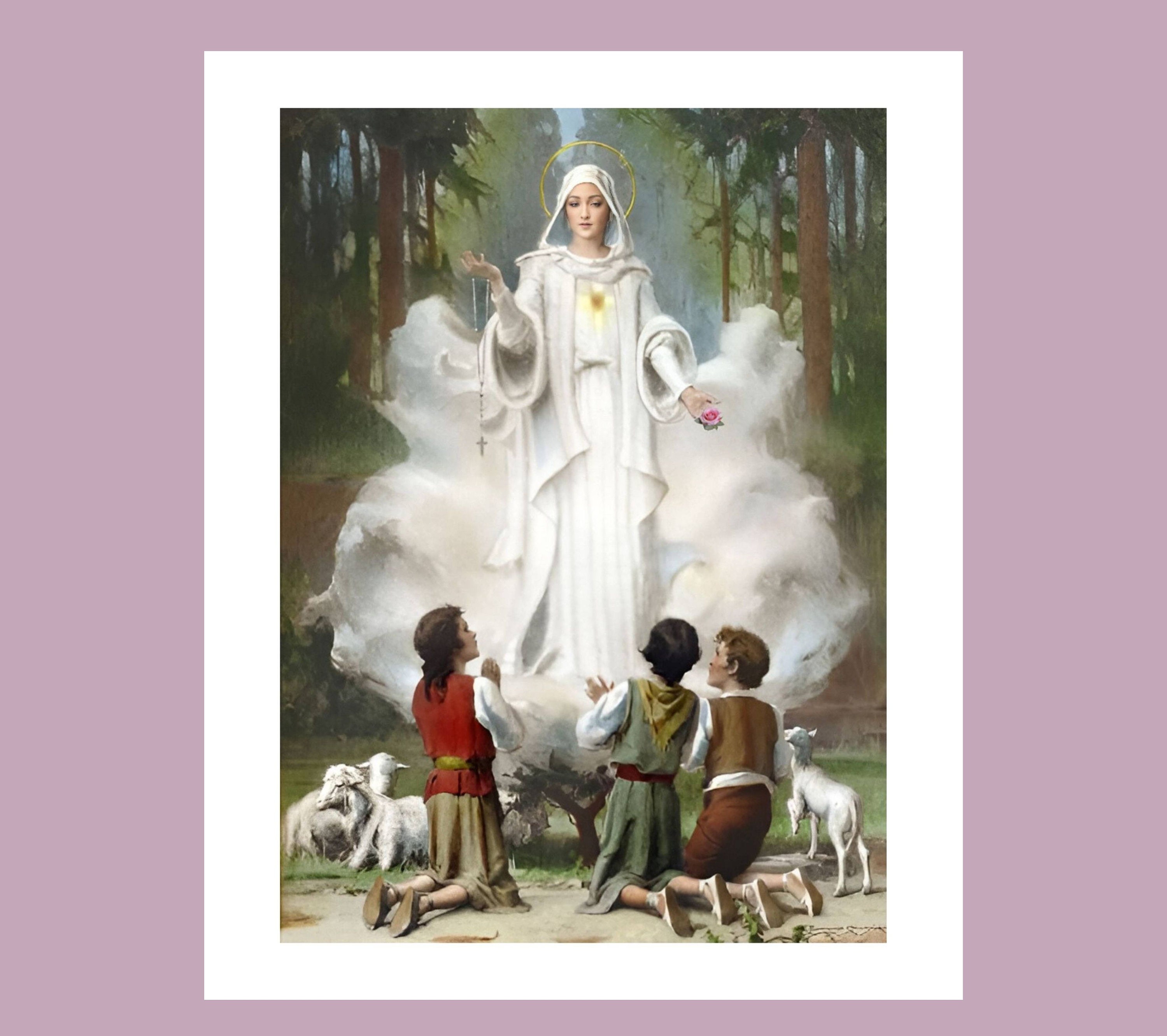Our Lady of Fatima Vintage Print by Charles Bosseron Chambers, Catholic ...