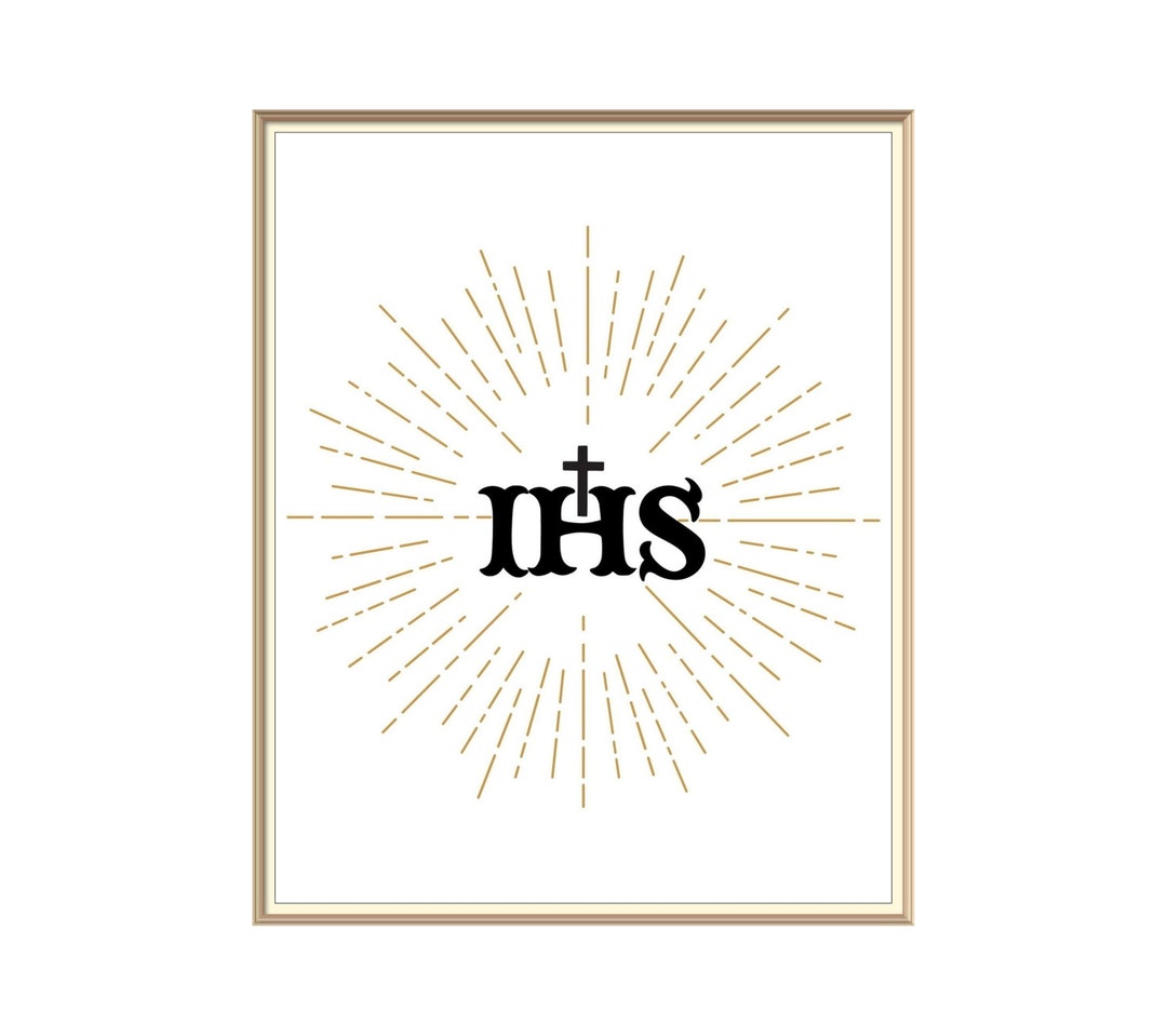 IHS Printable Art, Christogram Instant Download, Holy Name of Jesus ...