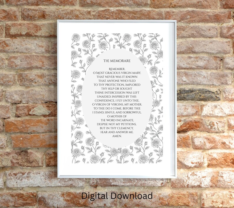 The Memorare Prayer Art Print - Etsy