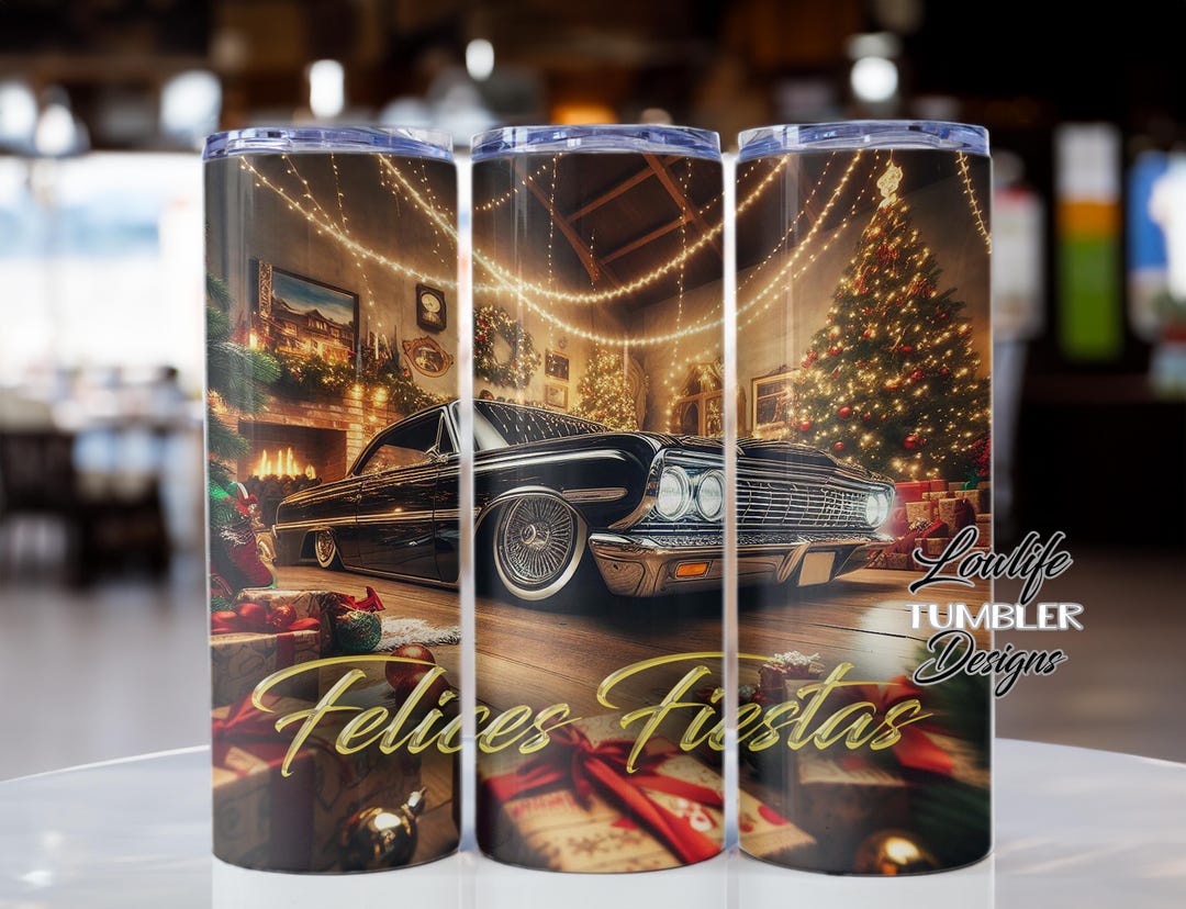 Lowrider Christmas Tumbler Wrap, Lowrider Tumbler Wrap, Chicana ...