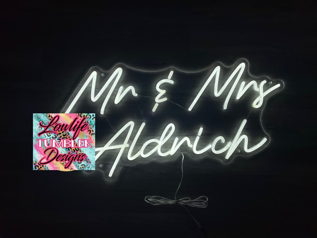 Mr & Mrs Neon Sign, Led Neon Sign, Custom Neon Sign, Neon Sign, Led ...