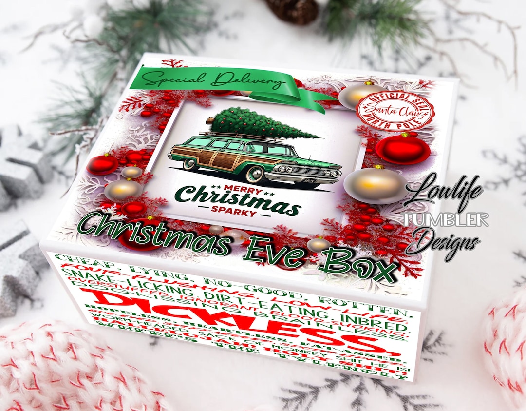 Christmas Eve Box, Box Only, 8x8x4, Personalized Gift Box, Custom Gift ...