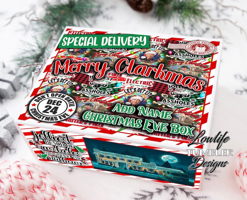 Christmas Eve Box, Box Only, 8x8x4, Personalized Gift Box, Custom Gift ...