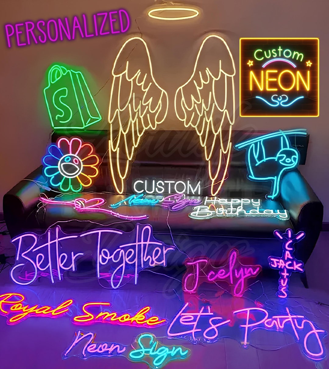 Custom Neon Sign, Led Sign, Neon Sign, Neon Sign, Neon Signs, Wall ...