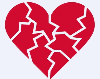 Broken Drip Heart Vinyl Decal Sticker - Etsy