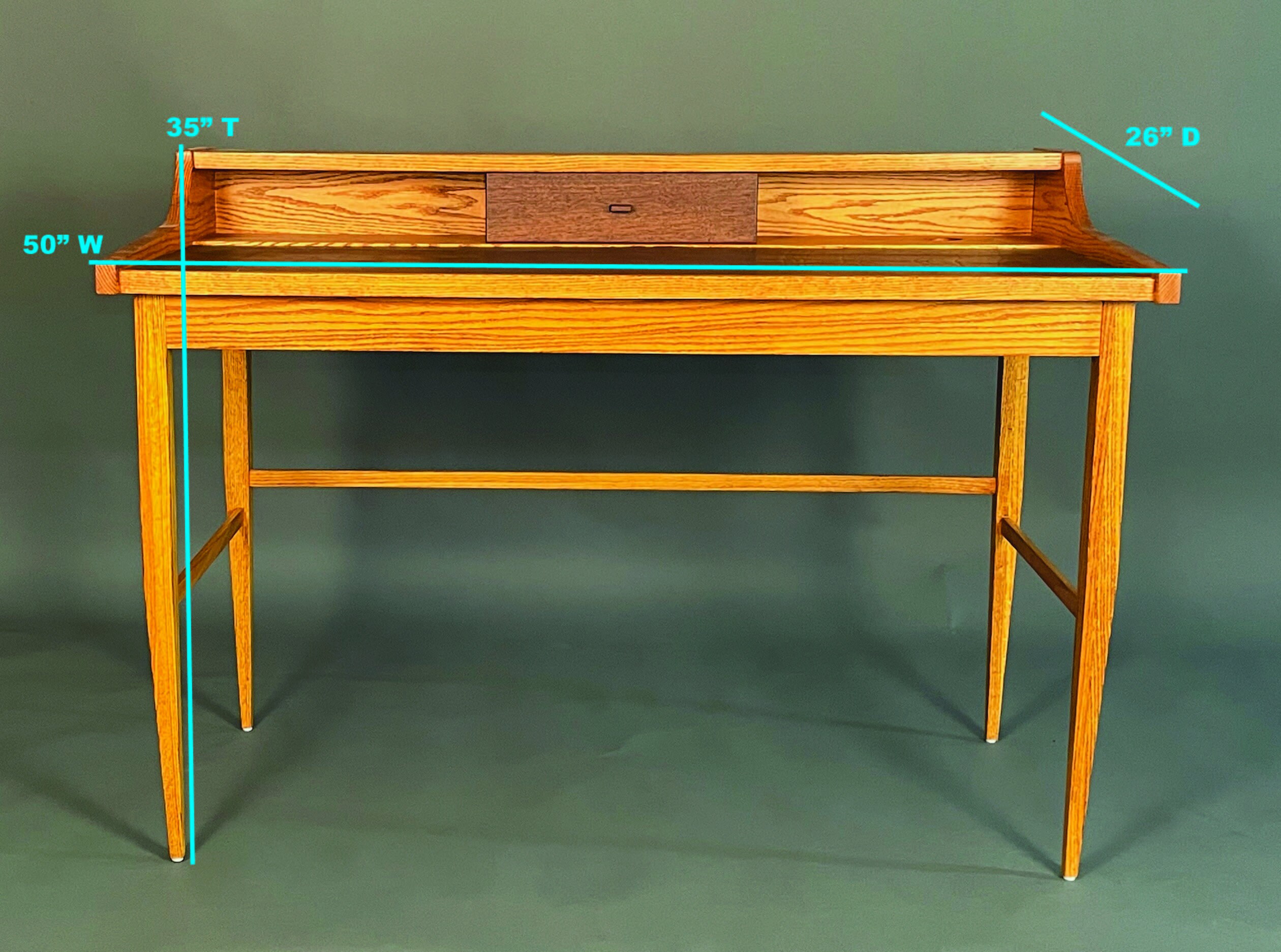 Beautiful Bespoke Solid Oak Wood Secretary Writing Desk handmade by Me ...