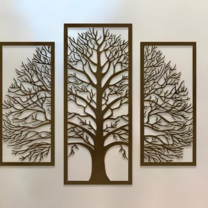 Tree of Life Wall Decor 3 Panels Set | Vector Files for Wood Laser ...
