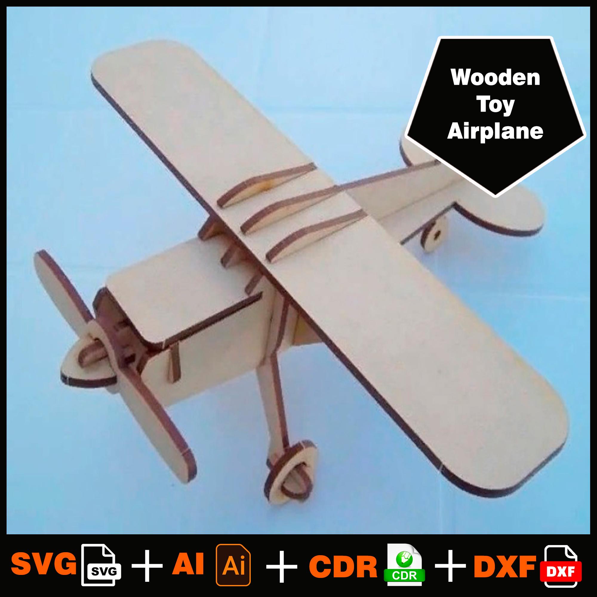 Wooden Toy Airplane Vector Files for Wood Laser Cutting Glowforge Svg ...