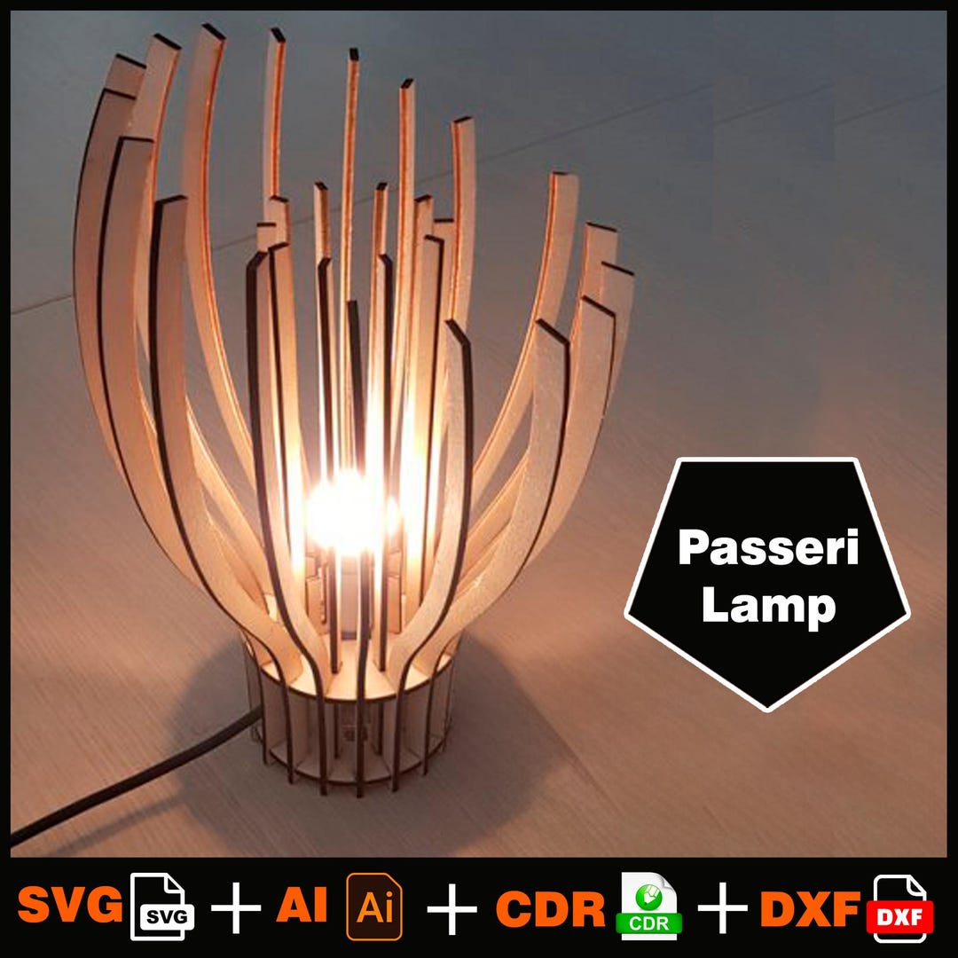Passeri Lamp DIY Wood Laser File Vector Files for Wood Laser Cutting ...